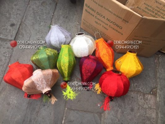 Đèn lồng lụa Hội An đủ màu trang trí trung thu | Lồng đèn